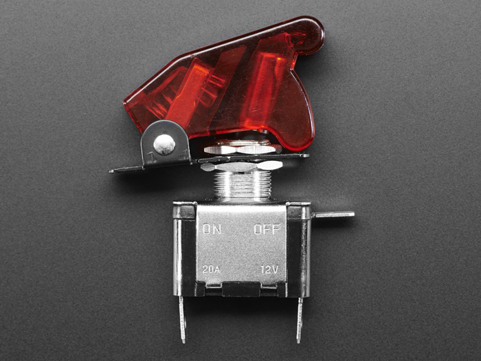 2P 1C - Large Toggle Safety Switch - Illuminated Red