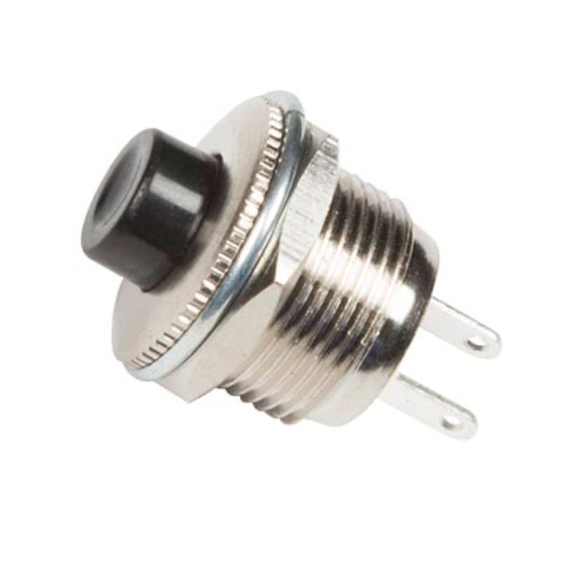 Panel-Mount Push Button Switch - 1NO - Black