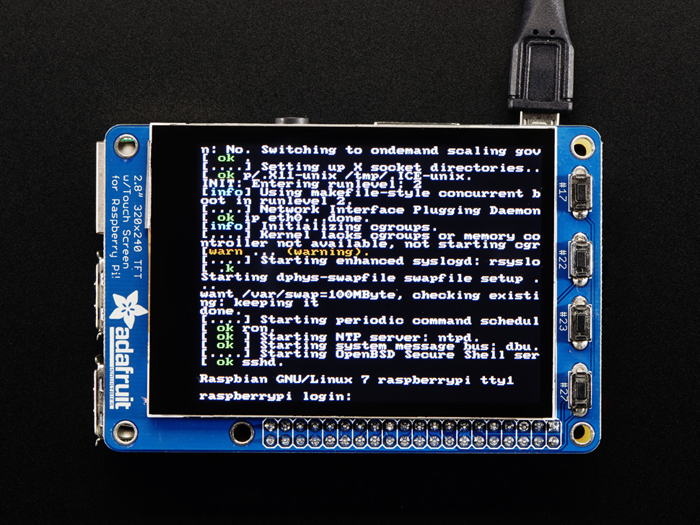 Adafruit PiTFT plus - 320 x 240 px 2.8" TFT + Capacitive Touchscreen Display for Raspberry Pi - 2423