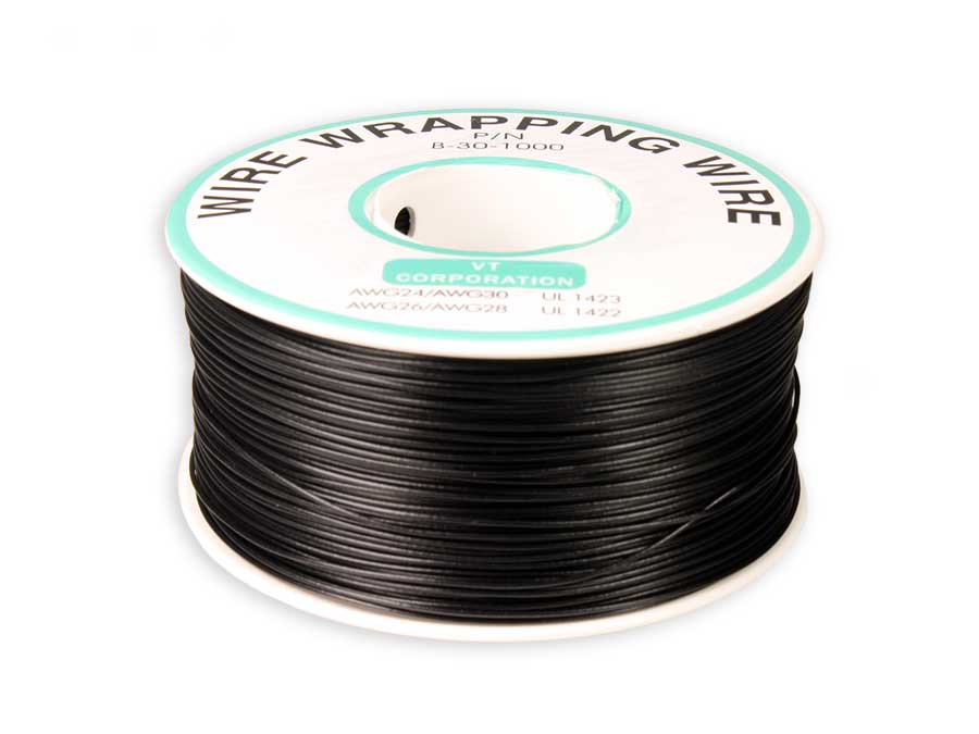 Cable Unipolar Unifilar Wire Wrapping 0,05 mm² (AWG30) Negro 250 m