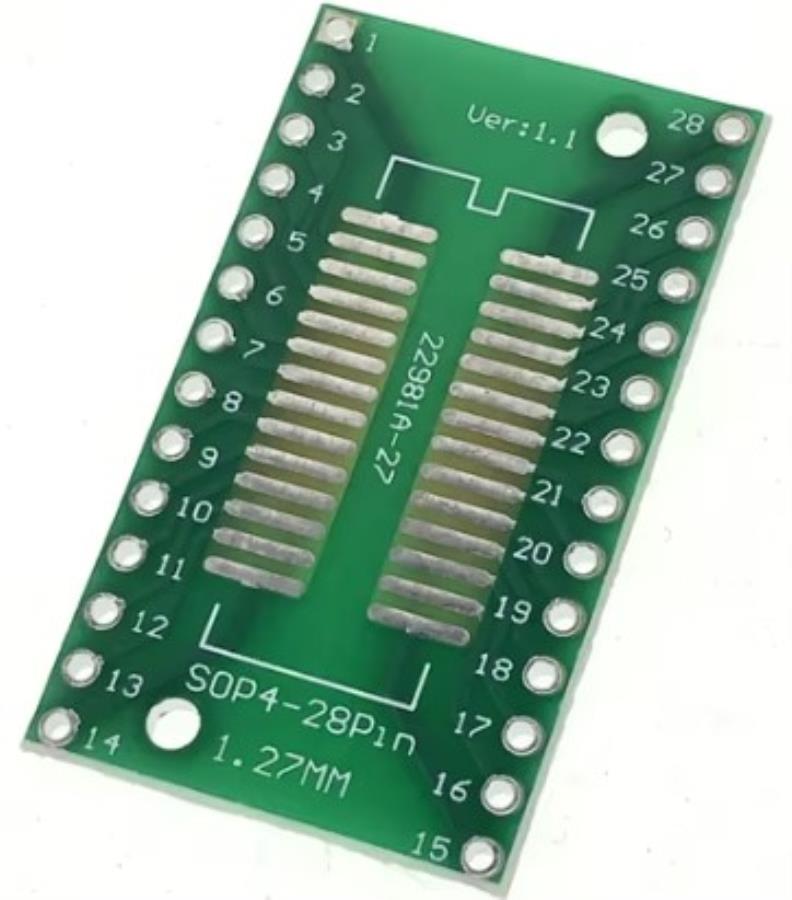 SOP28/SOIC28/SO28 + TSSOP28/SSOP28 to DIP28 Adapter