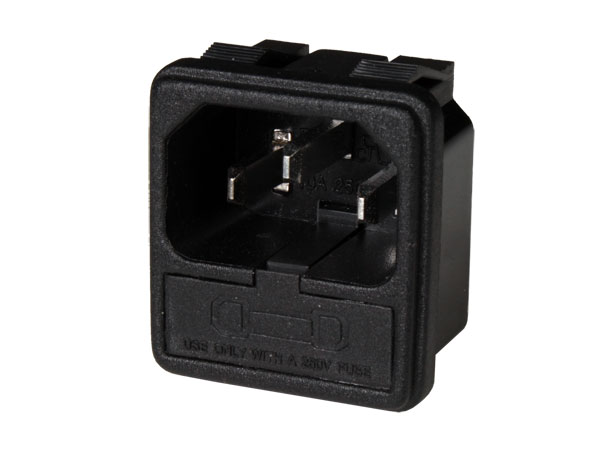 Conector IEC 60320 C14 Chasis Macho con Portafusible