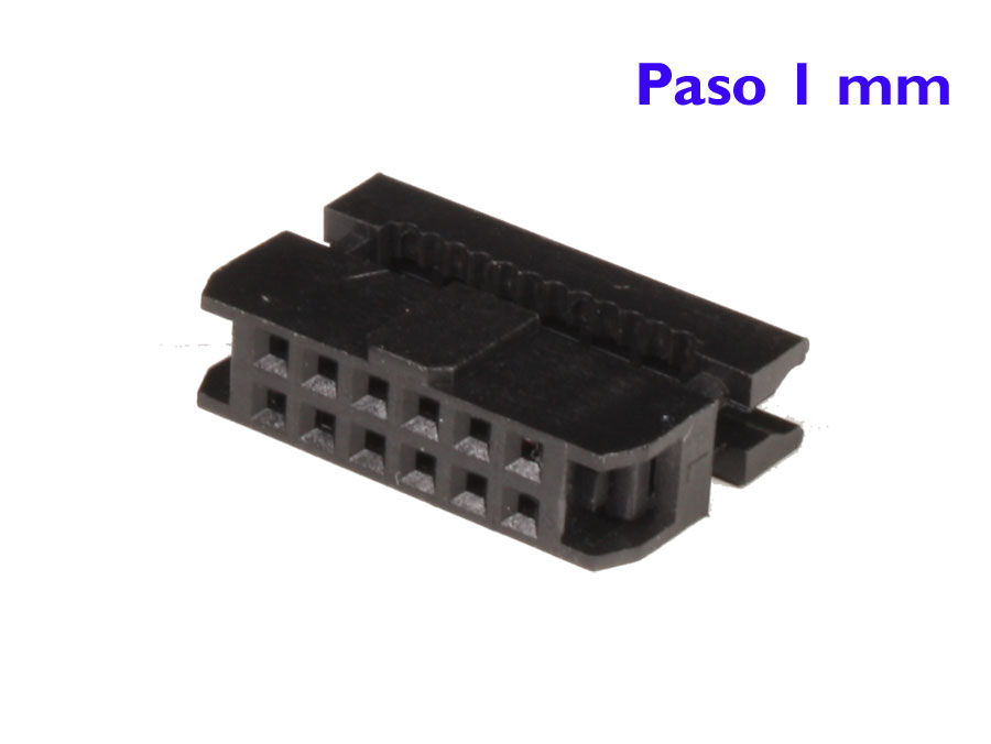 Conector cable plano 1mm 2x6 Vias Hembra Aereo