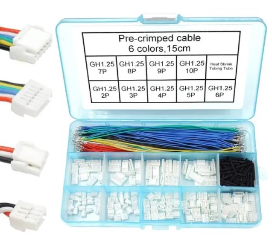 Kit Connecteur XH 2,54 mm avec Câble Préserti 2, 3, 4, 5, 6 et 7 Broches - JST