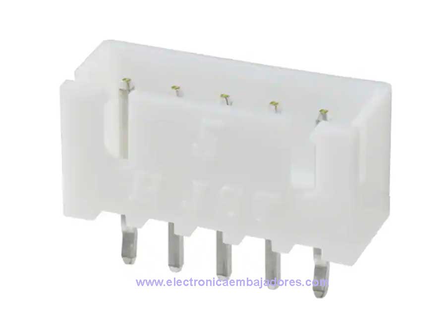 JST Serie XH - Conector Poste 2,5 mm Macho Recto - 5 Contactos - B5B-XH-A(LF)(SN)