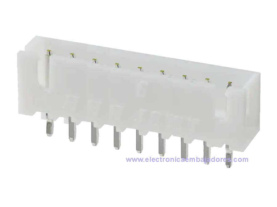 JST Serie XH - Conector Poste 2,5 mm Macho Recto - 9 Contactos - B9B-XH-A(LF)(SN)