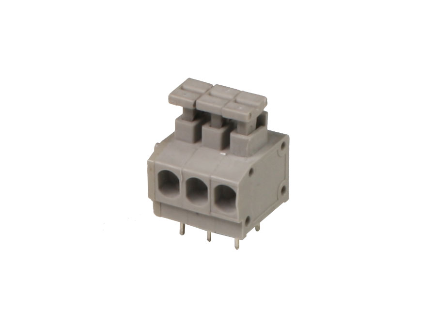 ZHONGYI - 3.81mm Pitch 3 Contacts, Straight Fast PCB Terminal Block, 10A, Gray - HQ235-3.81-3P