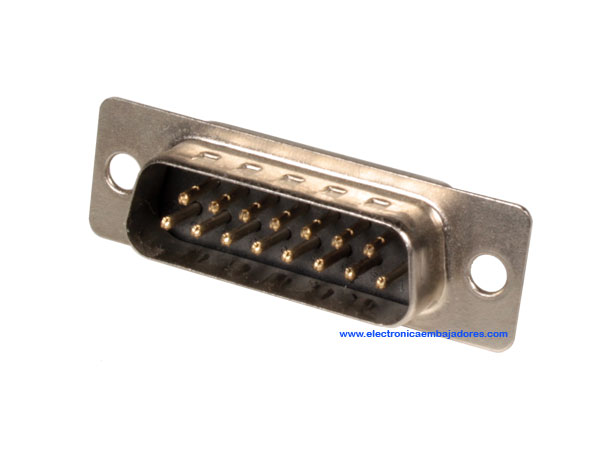 Conector sub-D Macho - 15 Contactos Soldables