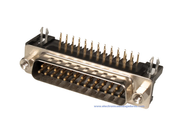 Conector sub-D Macho - 25 Contactos Circuito Impreso