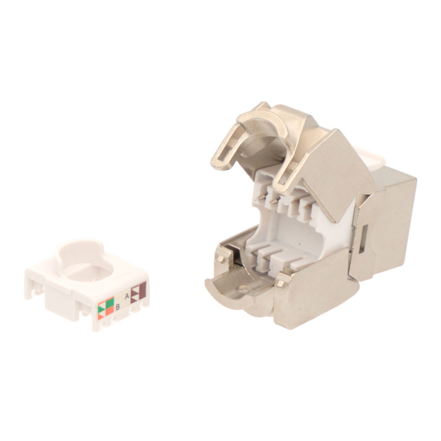 Shielded RJ45 Female Cat6 Connector for Panel Mount and Tool-Free ...