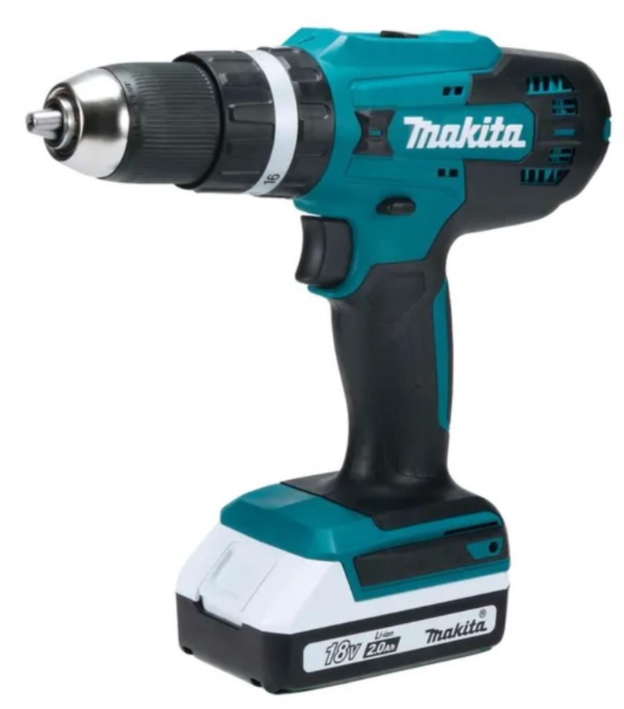 Makita HP488D002 - Cordless Hammer Driver Drill 18 V 42 Nm 0-1400 rpm + 2 Batteries 1.5 Ah ...