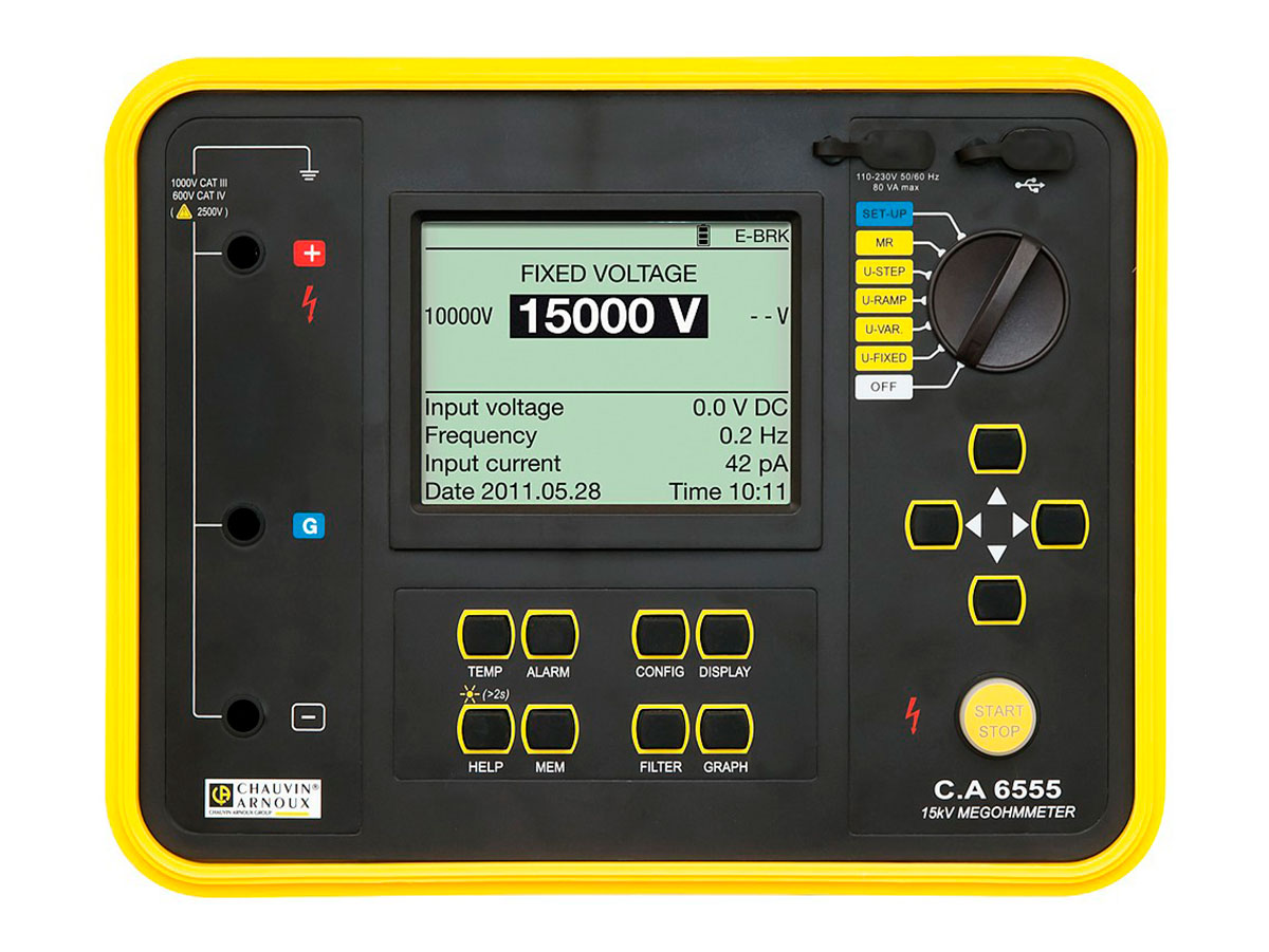 Chauvin Arnoux C.A 6555 - Medidor de Aislamiento de 15.000 V - P01139716
