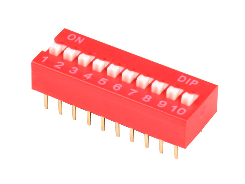 Interruptor DIP Horizontal Perfil Alto 10 Posiciones
