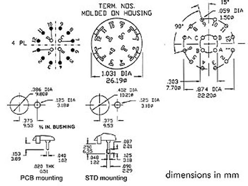 3 Pole 4 Way Rotary Switch Diagrams 3 Pole 4 Position Wafer Rotary