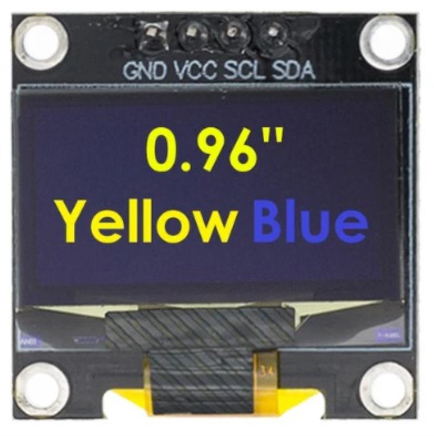Módulo LED OLED IIC - 0,96” - 128 x 64 - Amarillo y azul - 4 pines