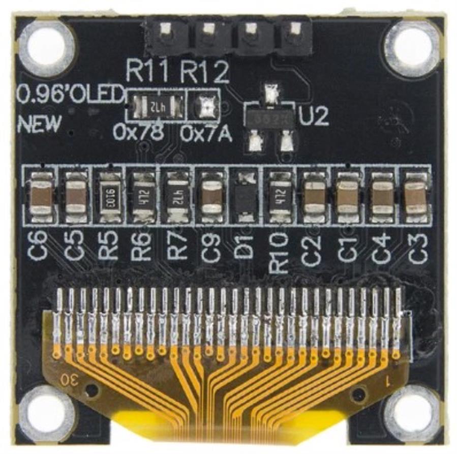 Módulo LED OLED IIC - 0,96” - 128 x 64 - Amarillo y azul - 4 pines