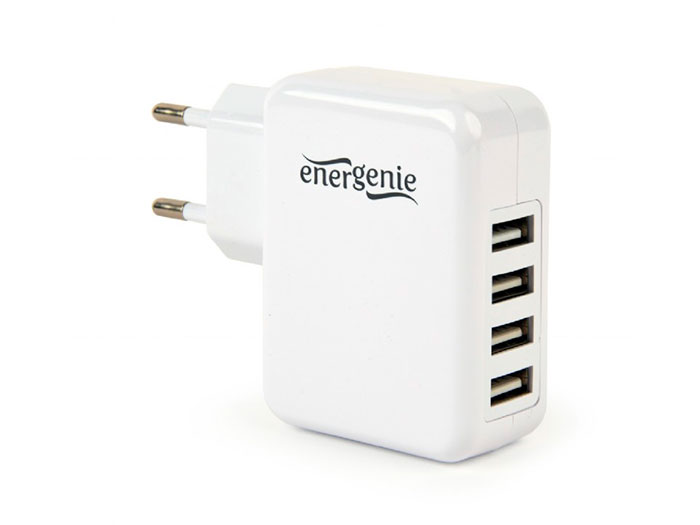 Alimentador Compacto Conmutado de Pared 5 Vcc USB - 3,1 A - Cargador 4 ...