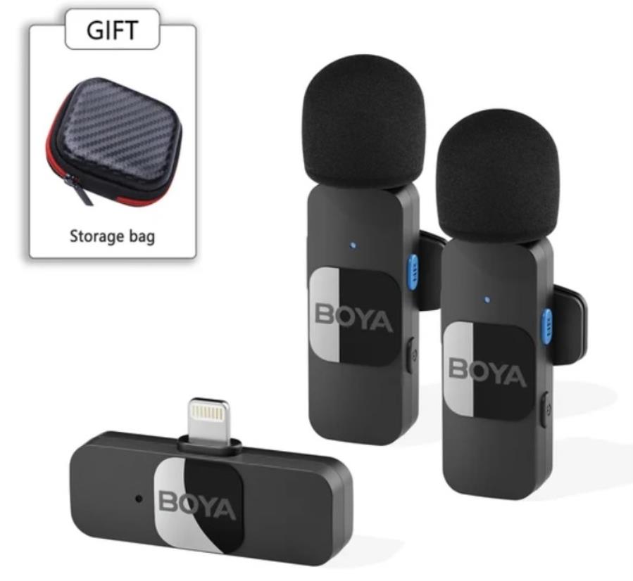 BOYA BY-V2 - Portable Audio System: 2 Lapel Transmitters + 1 Receiver ...