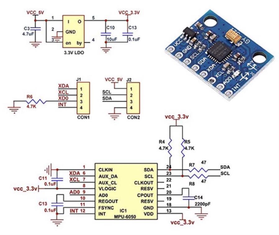 GY-521 - Módulo Acelerómetro Giroscopio 3 Ejes - MPU-6050 - Compatible Arduino