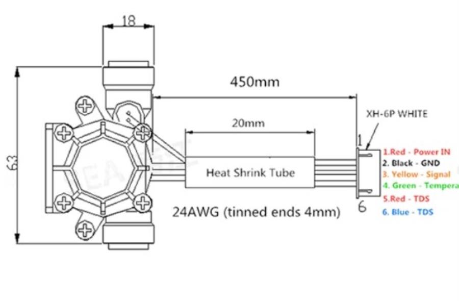 Sensor multifunción: Flujo de agua - Caudalímetro ¼” + Temperatura ...